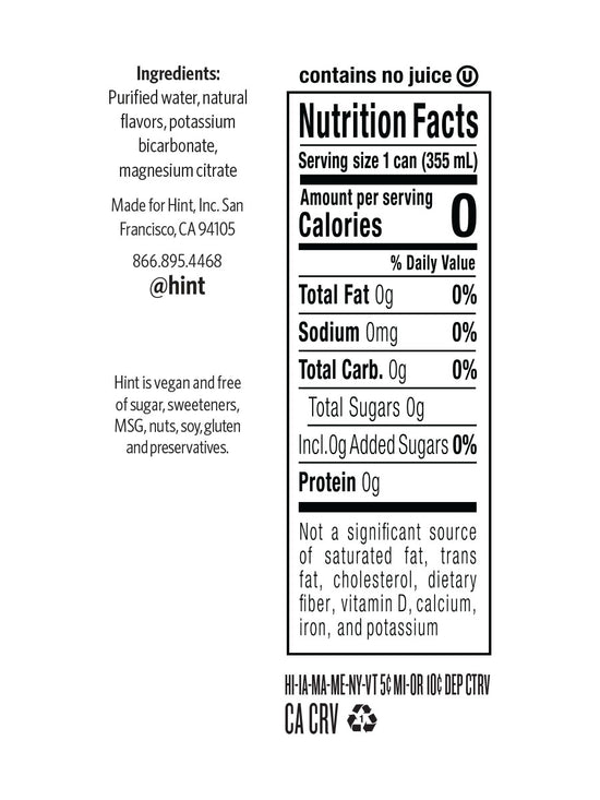 hint sparkling with electrolytes - peach raspberry