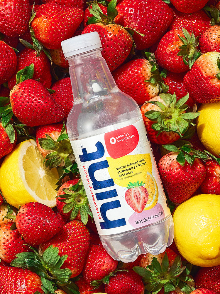 Strawberry Lemon Water 16 oz - Infused & Unsweetened | Hint