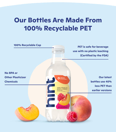 Hint Bottles are Made From Fully Recyclable PET Plastic